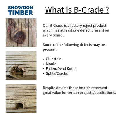 Snowdon Timber Factory Reject DB251208T10 Treated Decking Board (L) 2 ...