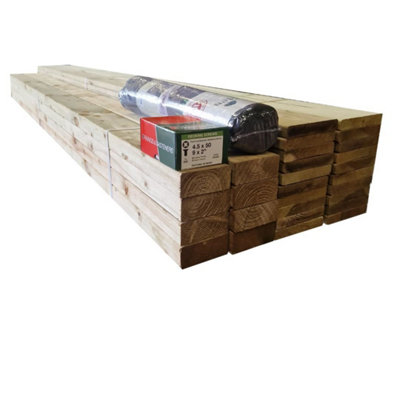 Snowdon Timber Factory Reject Treated Value Decking Kit (H) 84mm (W) 2 ...