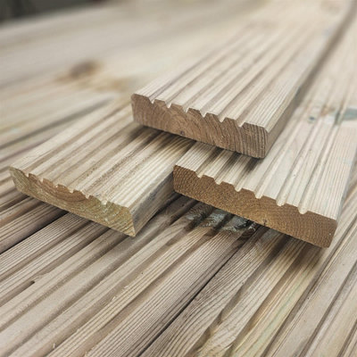 Snowdon Timber Garden Treated Decking Board 20 Pack (L) 2.4m (W) 120mm ...