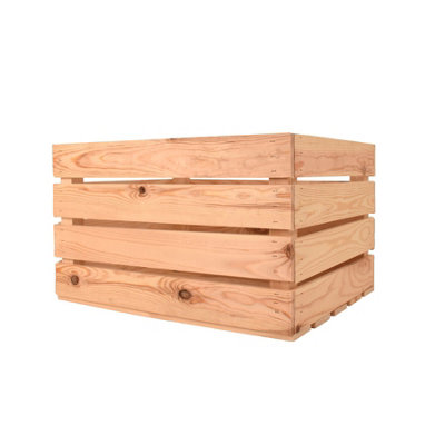 Snowdon Timber Natural Wooden Storage Crate (L) 50cm (W) 40cm (H) 30cm