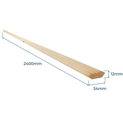 Snowdon Timber Pine Crown Moulding (L) 2.4m (W) 34mm (T) 12mm 5 Pack