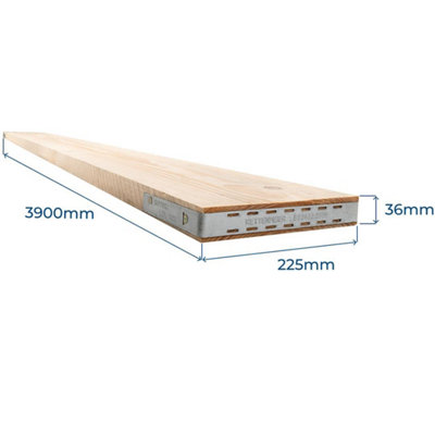 Snowdon Timber SB3622513 Banded Scaffold Board (L) 3.9m (W) 225mm (T) 36mm