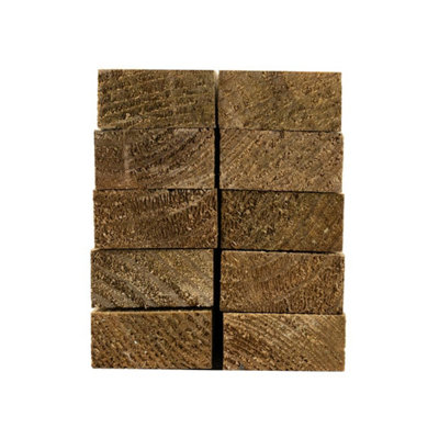 Snowdon Timber Treated 2x1" Batten (T) 19mm (W) 38mm (L) 2.4m - Pack of 10