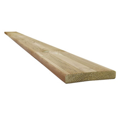 Snowdon Timber Treated Decking Board 10 Pack (L) 2.4m (W) 120mm (T) 21mm