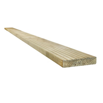 Snowdon Timber Treated Decking Board 10 Pack (L) 2.4m (W) 120mm (T) 25mm