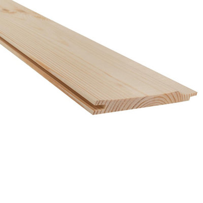 Snowdon Timber Untreated Shiplap Cladding (T) 12mm (W) 120mm (L) 2.4m ...