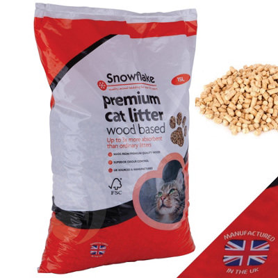 Snowflake 15L Premium Cat Litter Wood Based Pellets - FSC Approved
