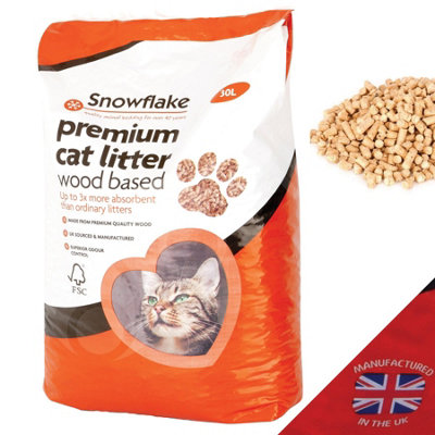 Snowflake 30L Premium Cat Litter Wood Based Pellets - FSC Approved ...