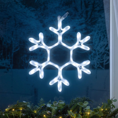 Snowflake Window Light Christmas Decoration White LED Indoor Outdoor ...