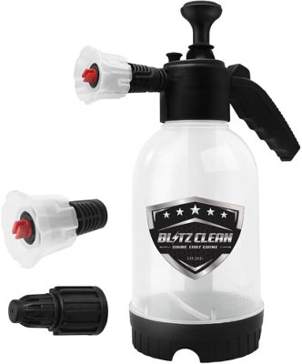 Snowfoam Pump Sprayer Snow Foam Cannon Gun 2L Heavy Duty Pressurised Soap Sprayer with Two Nozzle Car Foam Blaster Hand Foam Sp