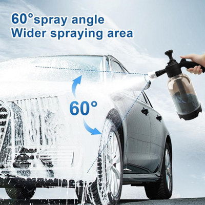 Snowfoam Pump Sprayer Snow Foam Cannon Gun, 2L Heavy Duty Pressurised Soap Sprayer with Two ...