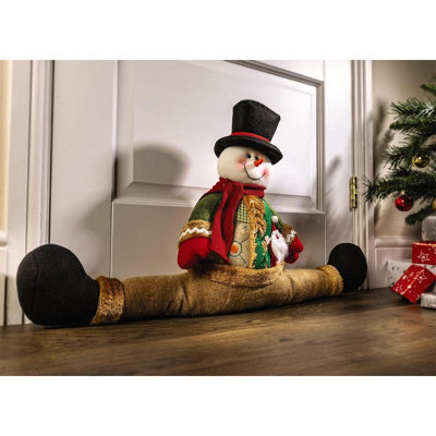 Snowman Draught Excluder Cushion - Energy Saving Draft Guard Festive ...