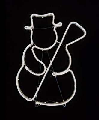 Snowman Neon Effect Rope Light Silhouette Double Side 90 Cool White ...