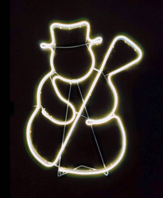 Snowman Neon Effect Rope Light Silhouette Double Side 90 Warm White ...