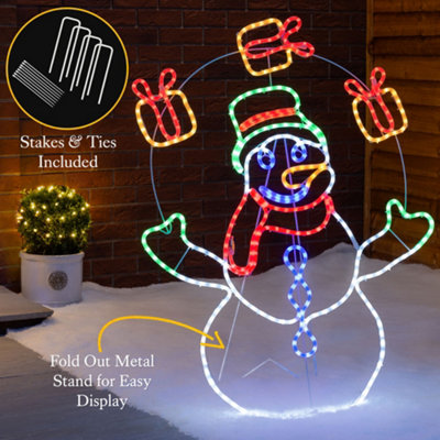 Snowman Rope Light Outdoor Christmas Decoration LED Xmas Silhouette 110cm