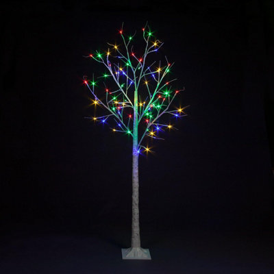 Snowtime 1.8m Birch Twig Tree With 80 Multi-Coloured LEDs