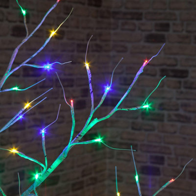 Snowtime 1.8m Birch Twig Tree With 80 Multi-Coloured LEDs