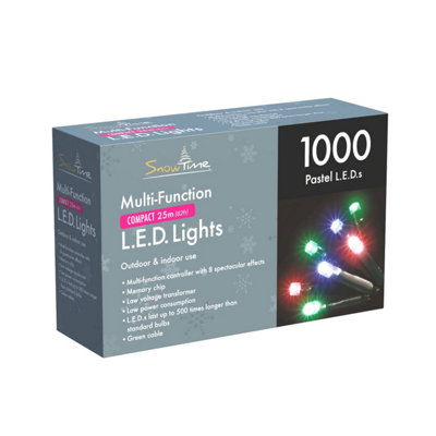 Snowtime 1000 Pastel LED Compact Christmas String Lights Multi Function ...