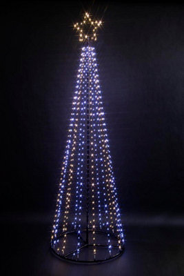 Snowtime 2.4m / 8ft Maypole LED Christmas Tree in Ice White and Warm ...