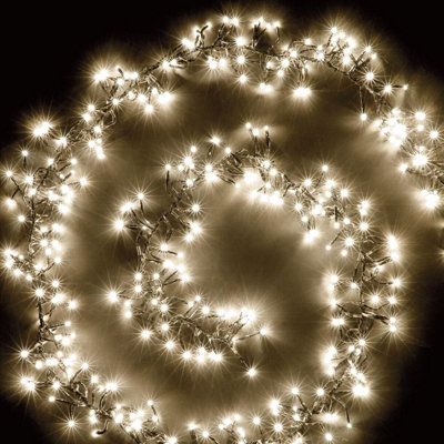 Snowtime 480 Multi-Function Cluster LED Lights in Warm White - 3.7m Lit Length