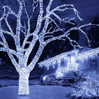 Snowtime 600 Multi-Function String LED Lights in Ice White - 42m Lit Length