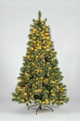 SnowTime 7ft Pre-Lit Warm White Artificial Full Cashmere Christmas Tree ...