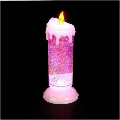 Snowtime Battery Operated 24cm Water-filled Candle with Colour Change ...
