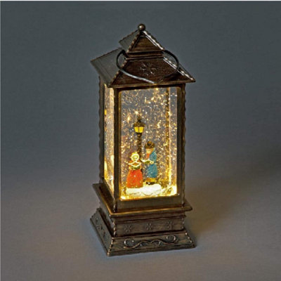 Snowtime Battery Operated 27cm LED Water Lantern With Carol Singers