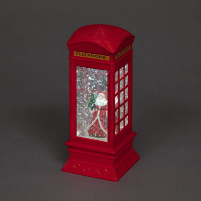 Snowtime Battery Operated 27cm LED Water Telephone Box With Santa