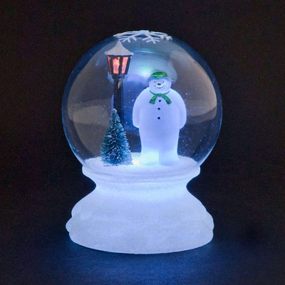 Snowtime Battery Power Globe with Snowman and Lamppost multi Colour led ...