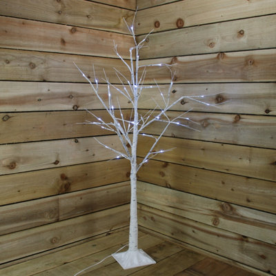 Snowtime Outdoor or Indoor Birch Tree with Ice White LEDs - 2.4M - 136 ...