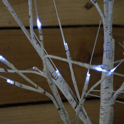 Snowtime Outdoor or Indoor Birch Tree with Ice White LEDs - 2.4M - 136 ...