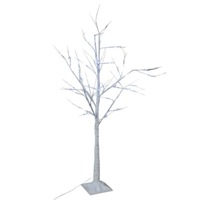 Snowtime Outdoor or Indoor Birch Tree with Ice White LEDs - 2.4M - 136 ...