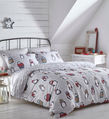 Snowy Penguins Double Duvet Cover and Pillowcases