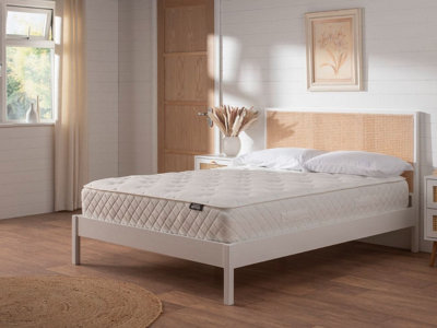Snuggle Beds Michael Rattan Bed - White - Double