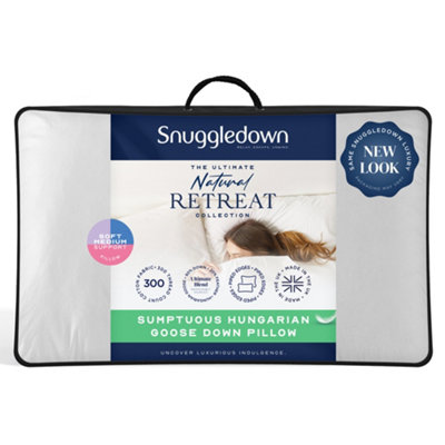 Snuggledown Hungarian Goose Down Pillow 1 Pack Soft Support Front ...