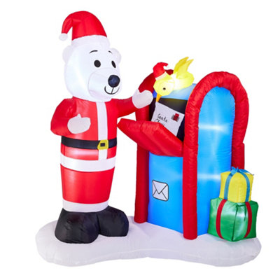 SO 180cm Christmas Inflatable Polar Bear and Post Box