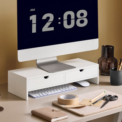 SoBuy BBF02-W, Monitor Stand Computer Screen Monitor Riser Desk Organizer