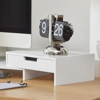 SoBuy BBF04-W, 2 Drawers Computer Screen Monitor Stand Desk Organizer