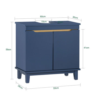 SoBuy BZR113-B,Bathroom Vanity Unit Under Sink Storage Cabinet Navy Blue