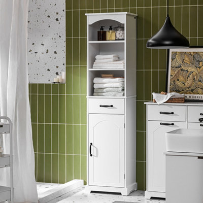 SoBuy BZR206-W, Tall Bathroom Cabinet Slim Bathroom Storage Unit ...
