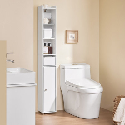 SoBuy BZR34-K-W, Bathroom Storage Tall Cabinet Slim Bathroom Storage ...