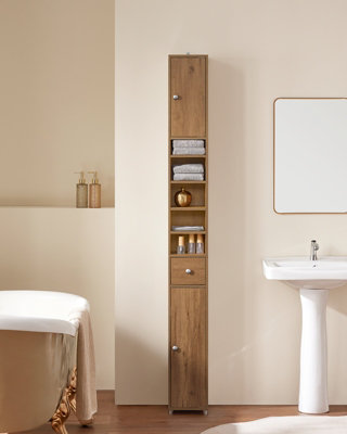 SoBuy BZR34-PF,Tall Bathroom Cabinet,Slim Bathroom Storage Unit ...