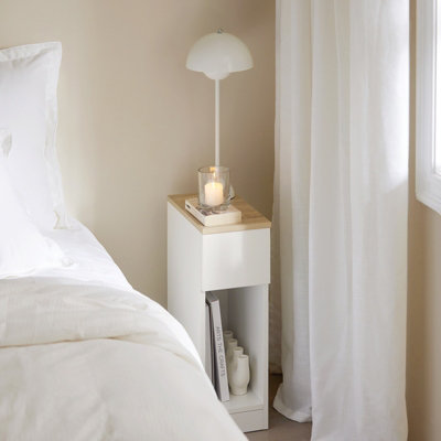 SoBuy FBT111-NW, Slim Bedside Table Bedside Cabinet Narrow Side Table ...