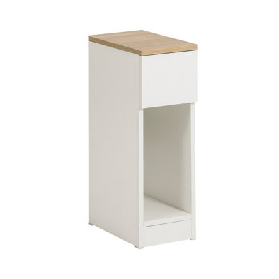 SoBuy FBT111-NW, Slim Bedside Table Bedside Cabinet Narrow Side Table ...