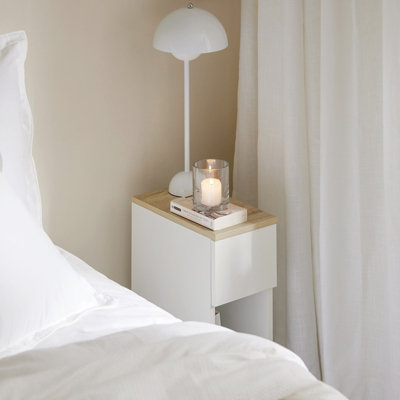 SoBuy FBT111-NW, Slim Bedside Table Bedside Cabinet Narrow Side Table ...