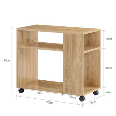 SoBuy FBT34-N, Side Table End Table with Storage Shelves, 2 Tiers ...