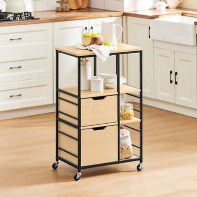 SoBuy FKW111-N, Kitchen Cart Storage Cabinet Tea Trolley with Drawers ...