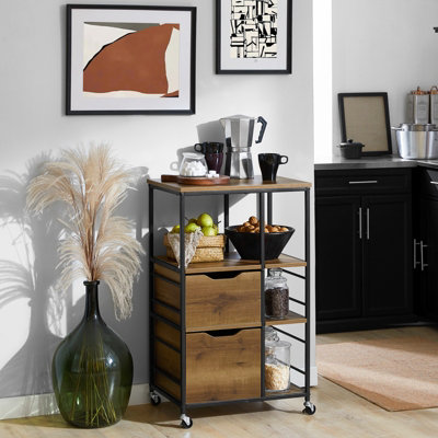 SoBuy FKW111-PF, Industrial Vintage Style Kitchen Trolley Cart Kitchen ...
