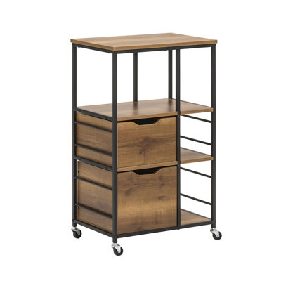 SoBuy FKW111-PF, Industrial Vintage Style Kitchen Trolley Cart Kitchen ...